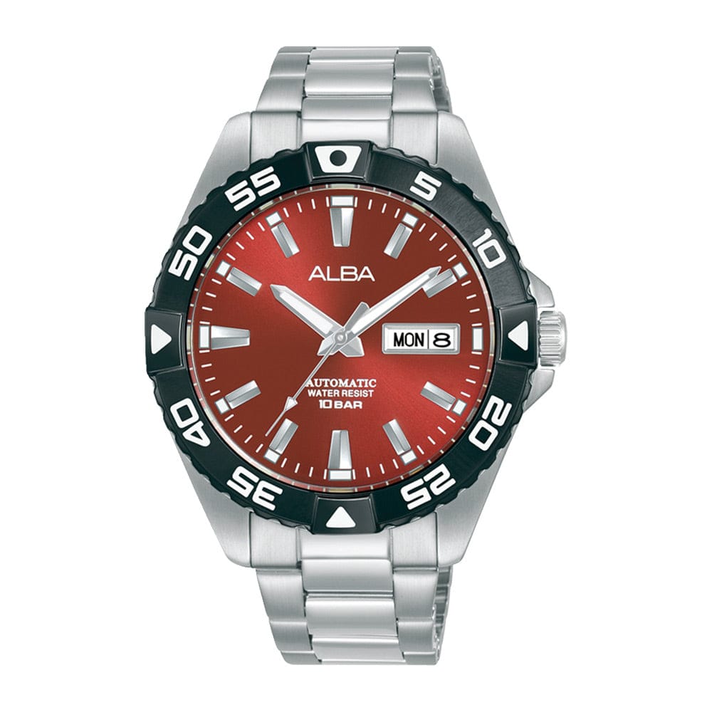 Alba Mechanical AL4387X Automatic Stainless Steel Red Dial Men Watch
