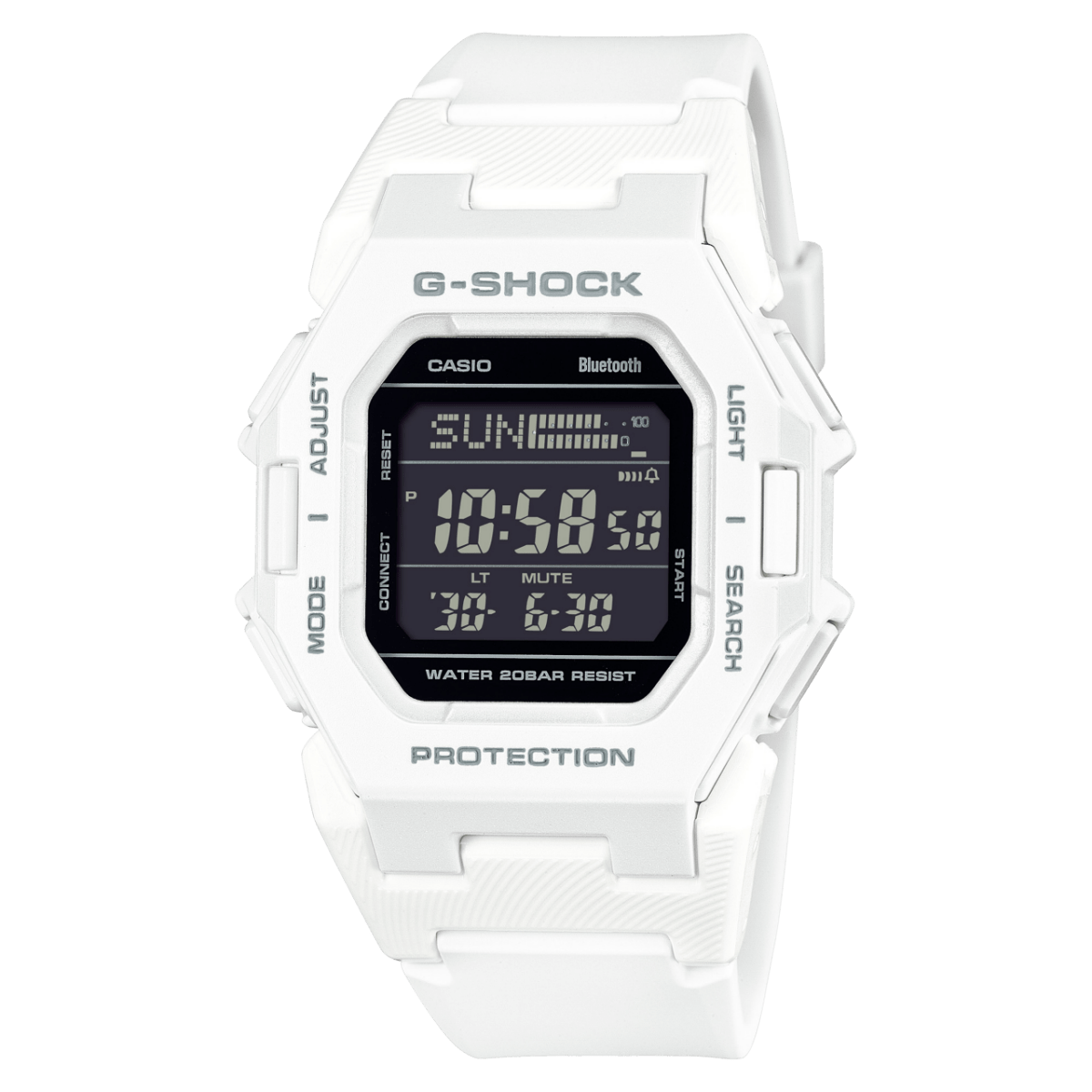 Casio G-Shock GD-B500-7 All White Square Digital Bluetooth Men Watch