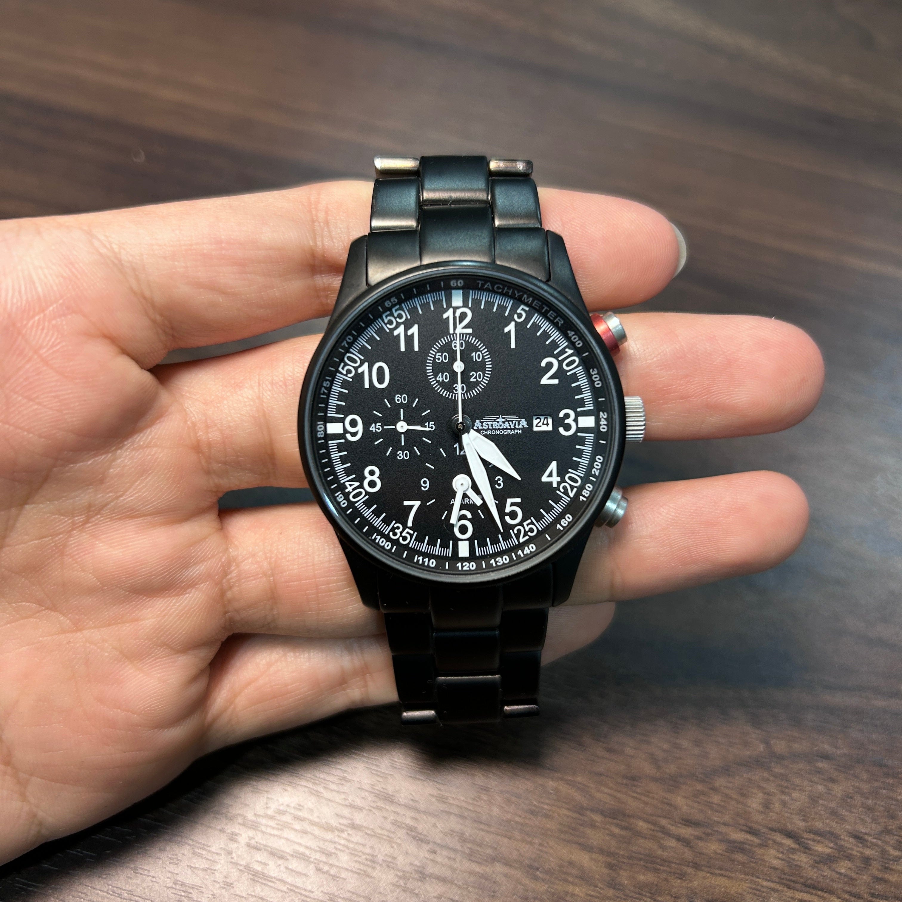 [Pre-Owned] Astroavia Military Helicopter Black Chronograph Men Watch
