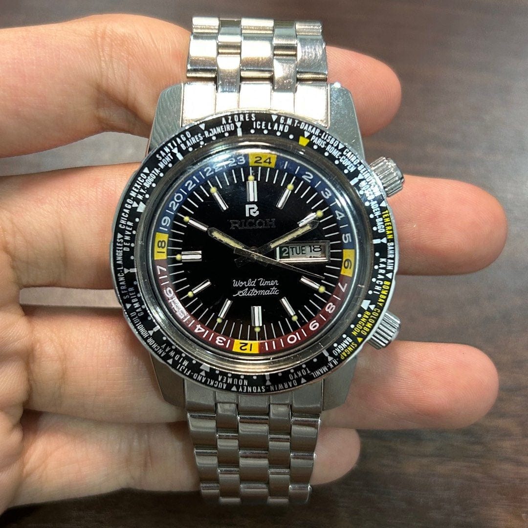 [Pre-Owned] Ricoh Vintage World Timer Automatic Men Watch